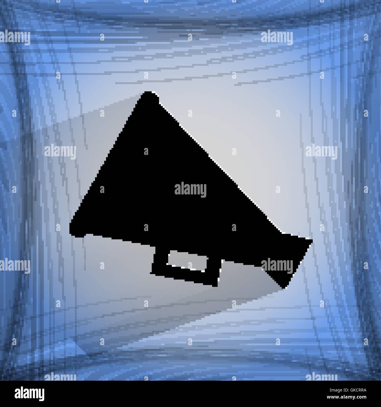 Megaphone, Loud-hailer icon on a flat geometric abstract background ...