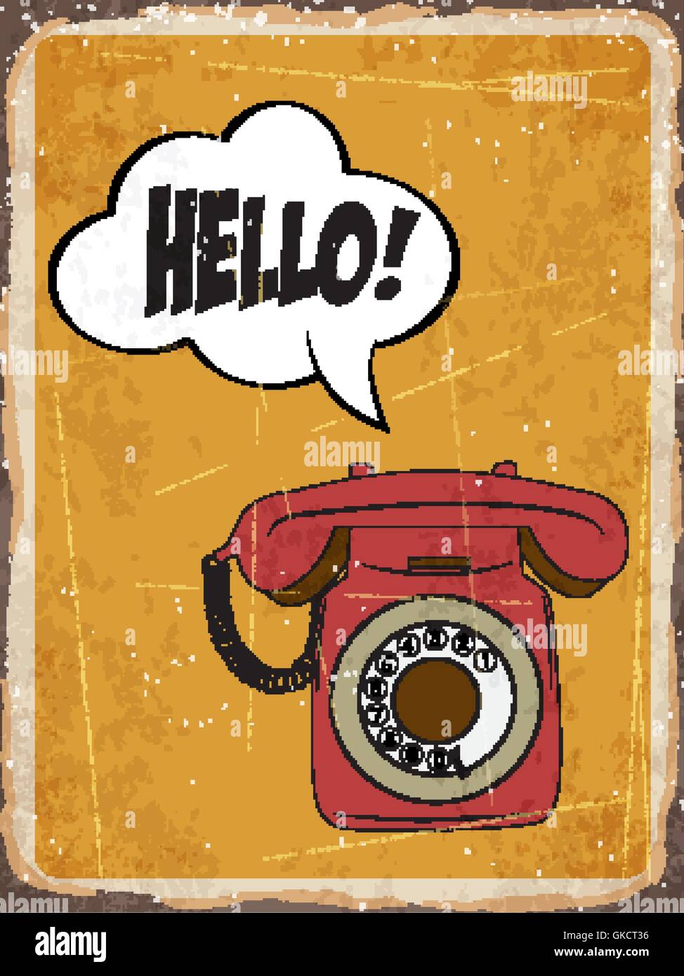Retro metal sign " Hello Stock Vector Image & Art - Alamy