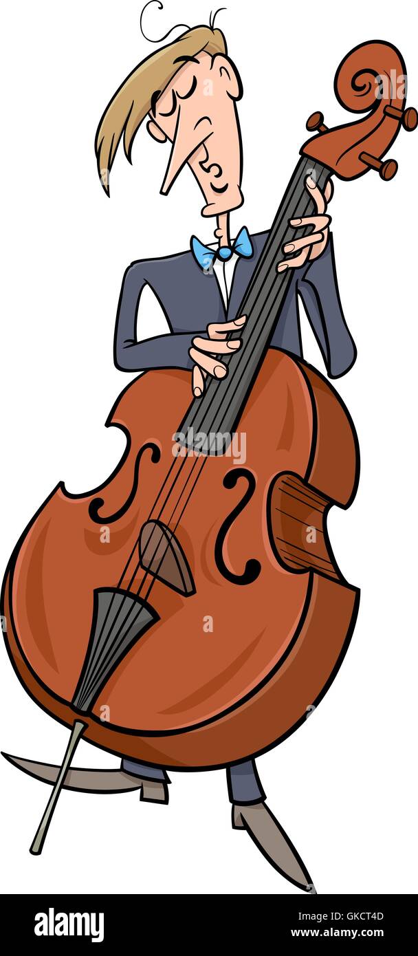 contrabass musician cartoon Stock Vector Image & Art - Alamy