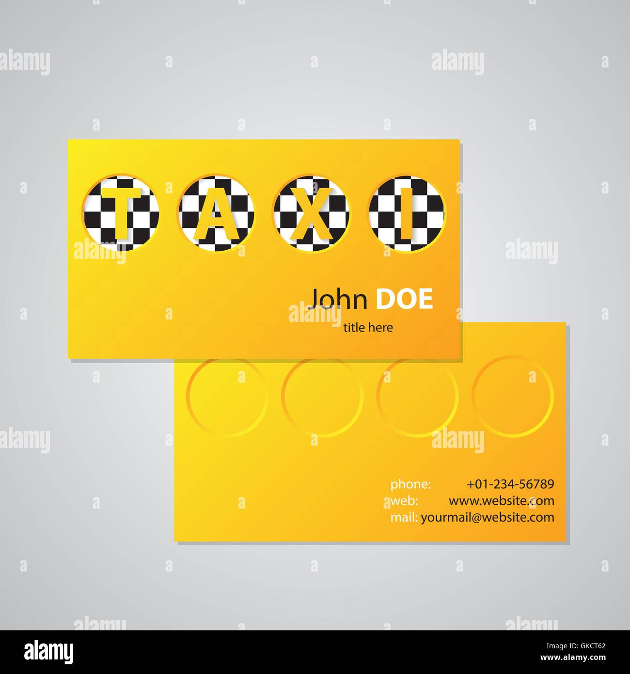 Taxi business card design with cutout taxi text Stock Vector Image ...