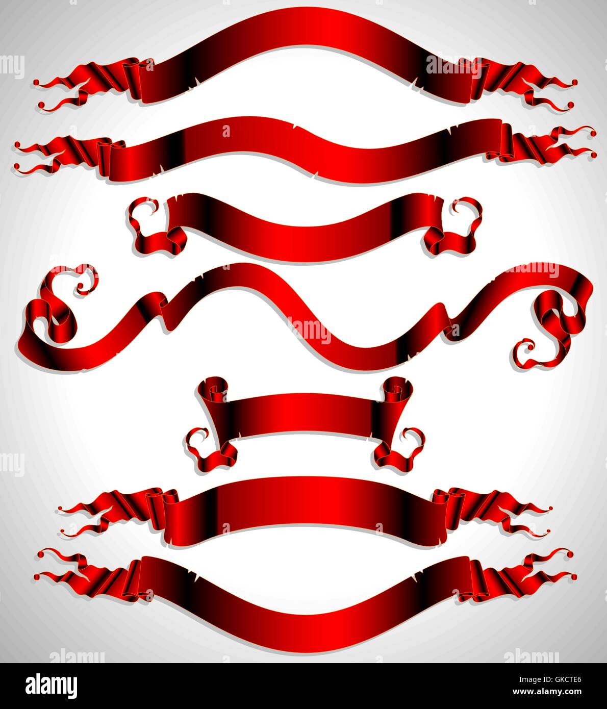 set of red ribbons Stock Vector Image & Art - Alamy