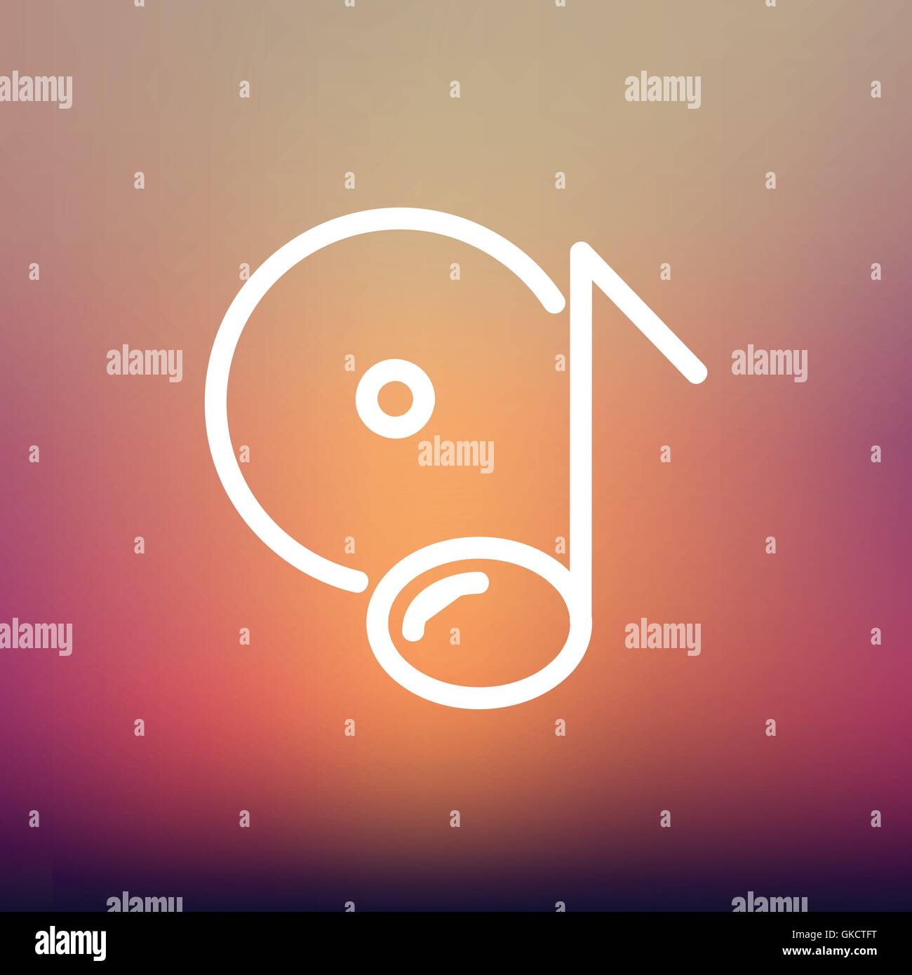 Note with phonograph record thin line icon Stock Vector Image & Art - Alamy