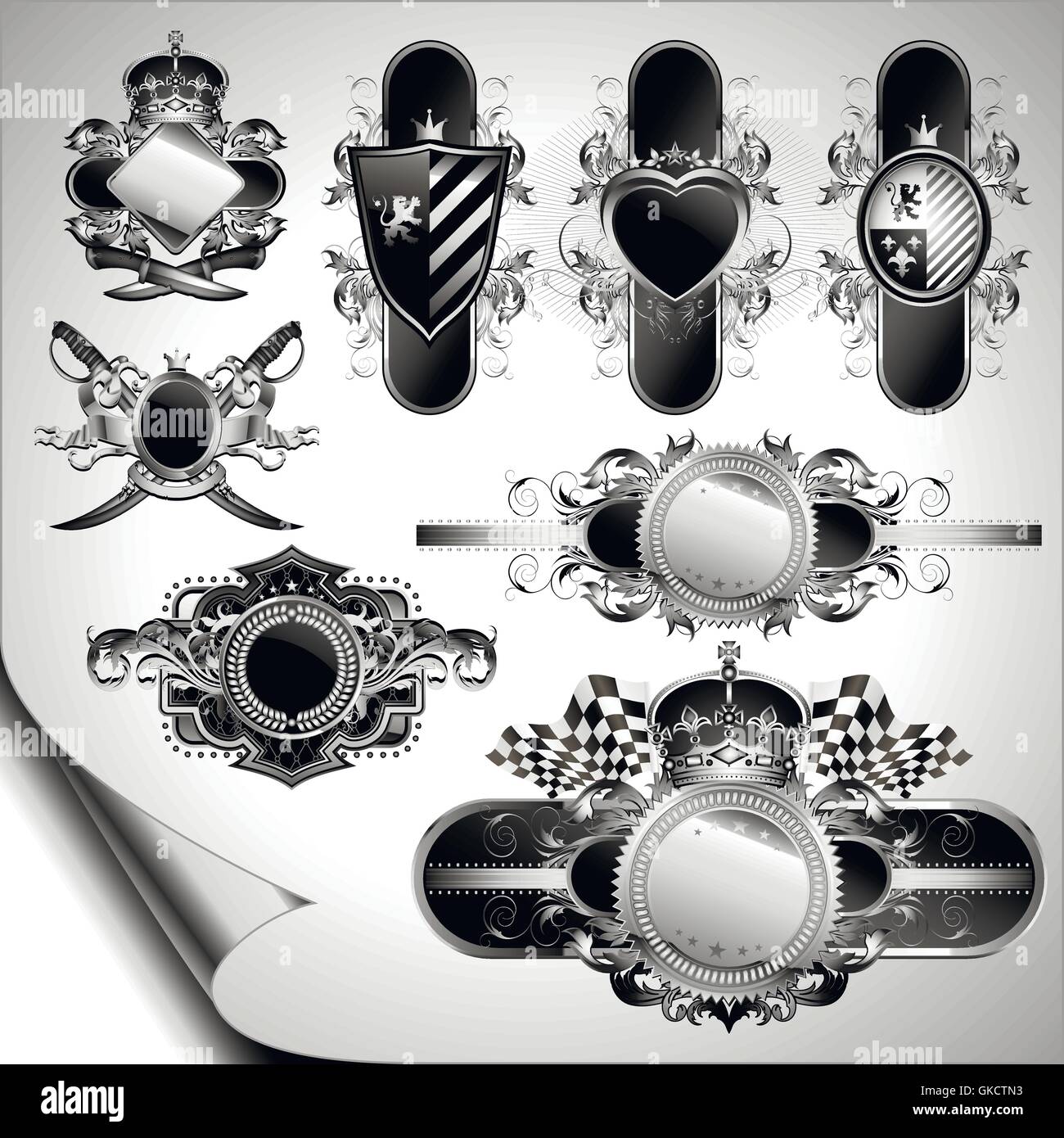 set of ornamental labels Stock Vector Image & Art - Alamy