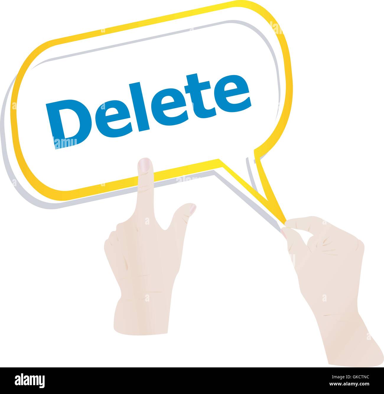 hands holding abstract cloud with delete word vector Stock Vector Image ...