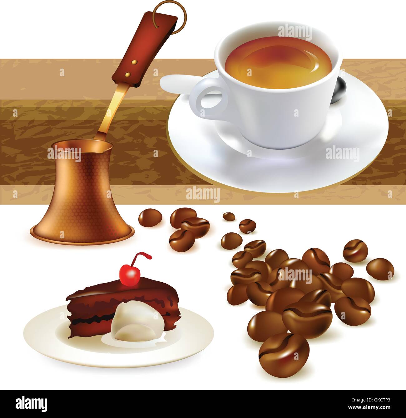 Pie and coffee cafe Stock Vector Images - Alamy