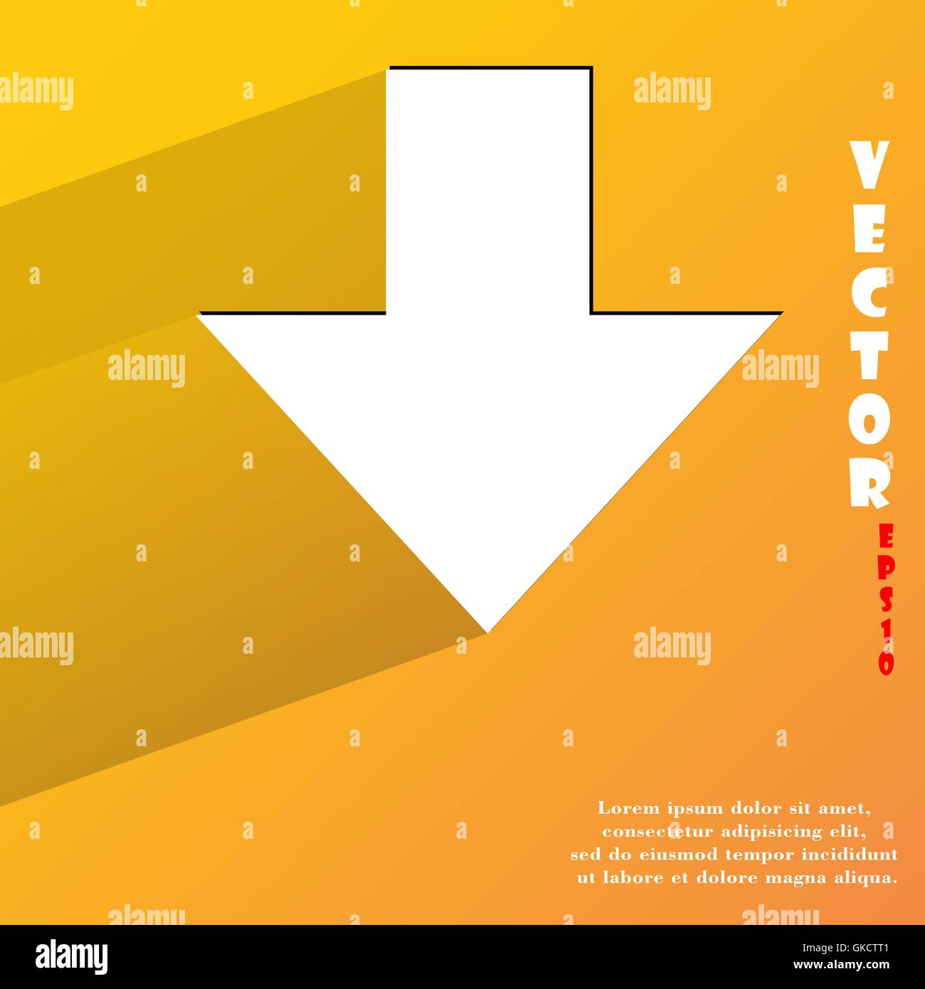 down Arrow. Flat modern web button with long shadow and space for your text Stock Vector Image ...