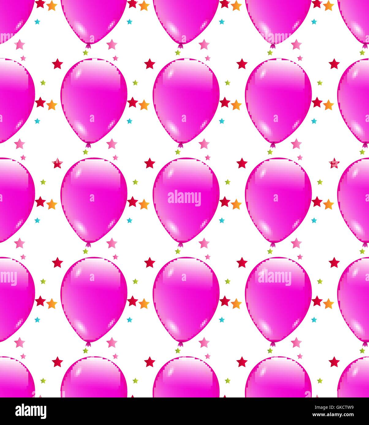 Seamless background with party balloons of pink colors Stock Vector ...