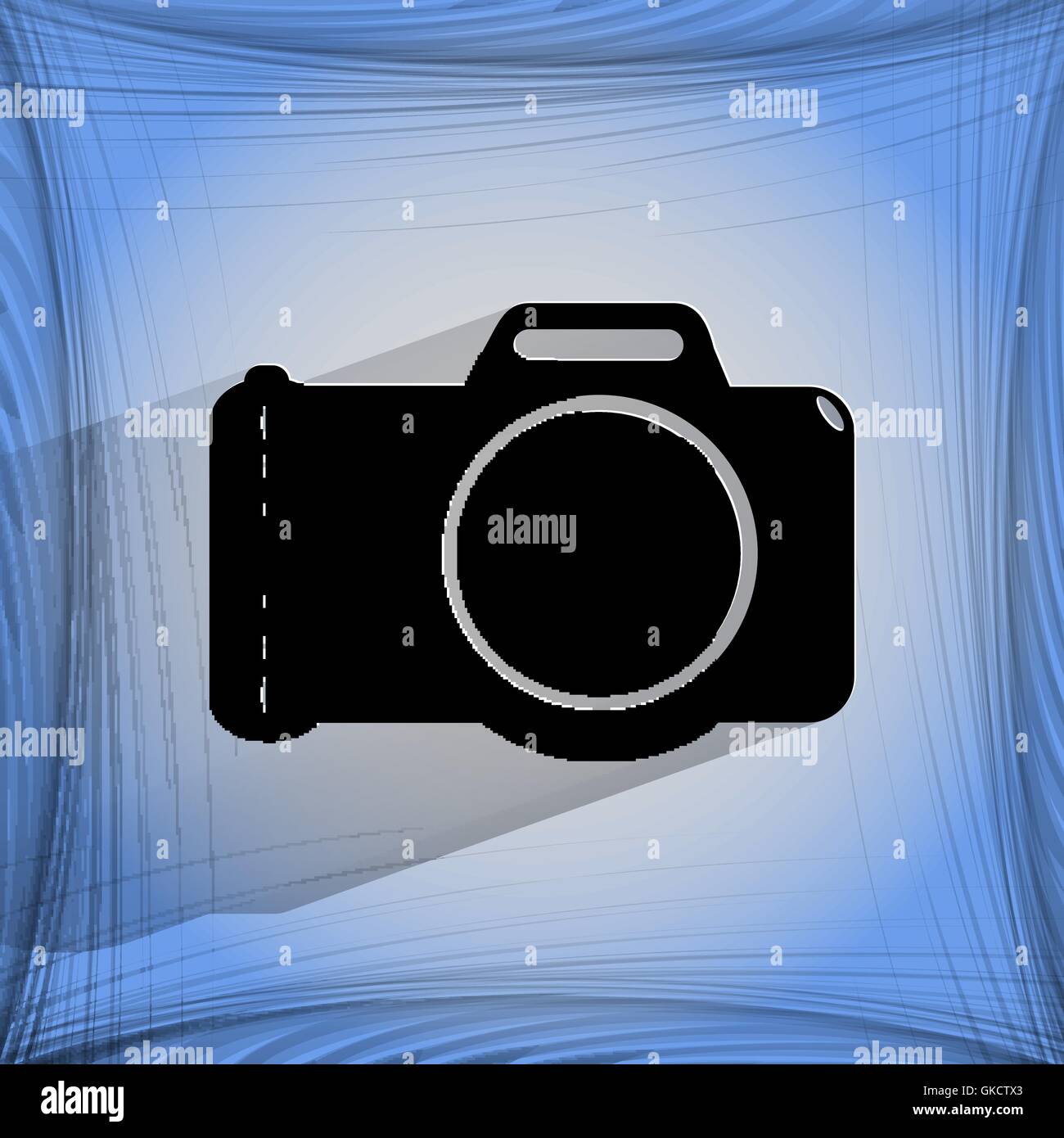 Photo camera. Flat modern web button on a flat geometric abstract ...