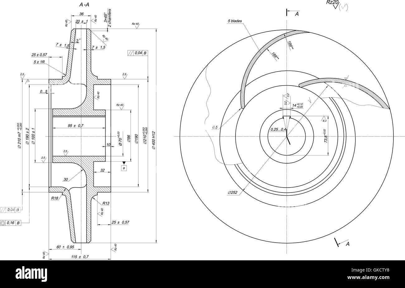 Engineering sketch of wheel Stock Vector Image & Art - Alamy