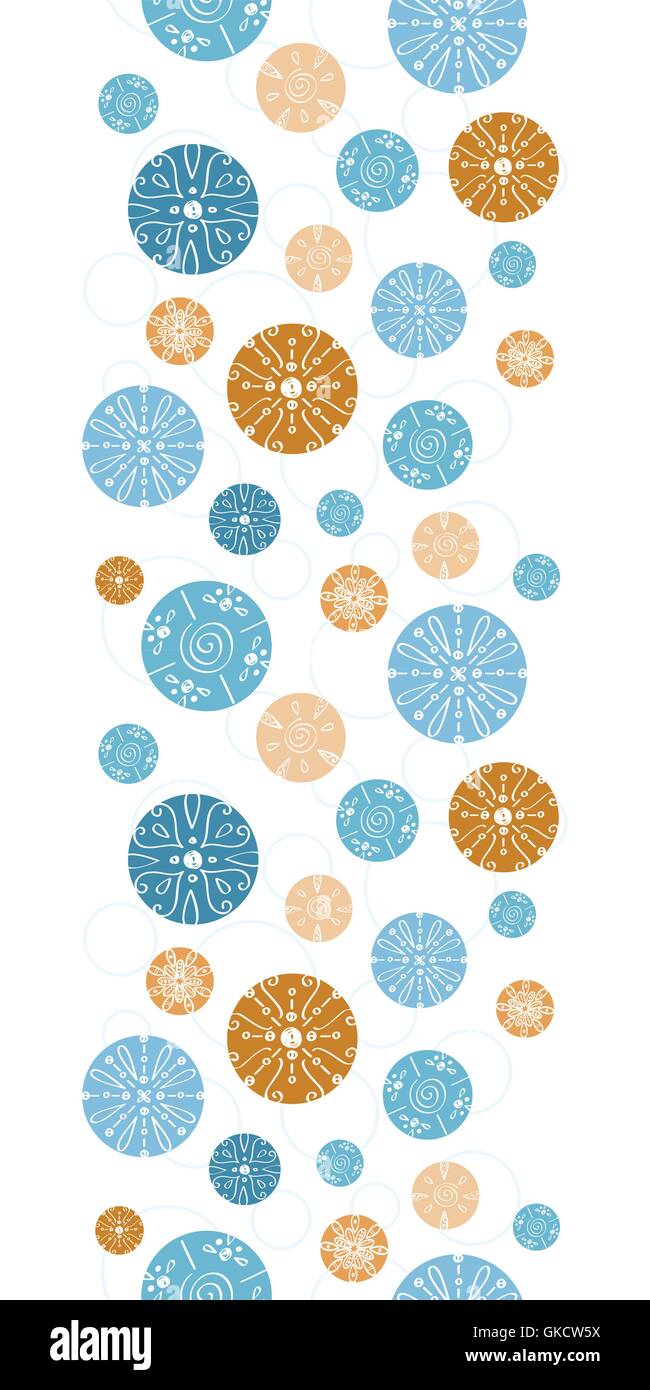 Vector abstract blue brown vintage circles back vertical border Stock ...