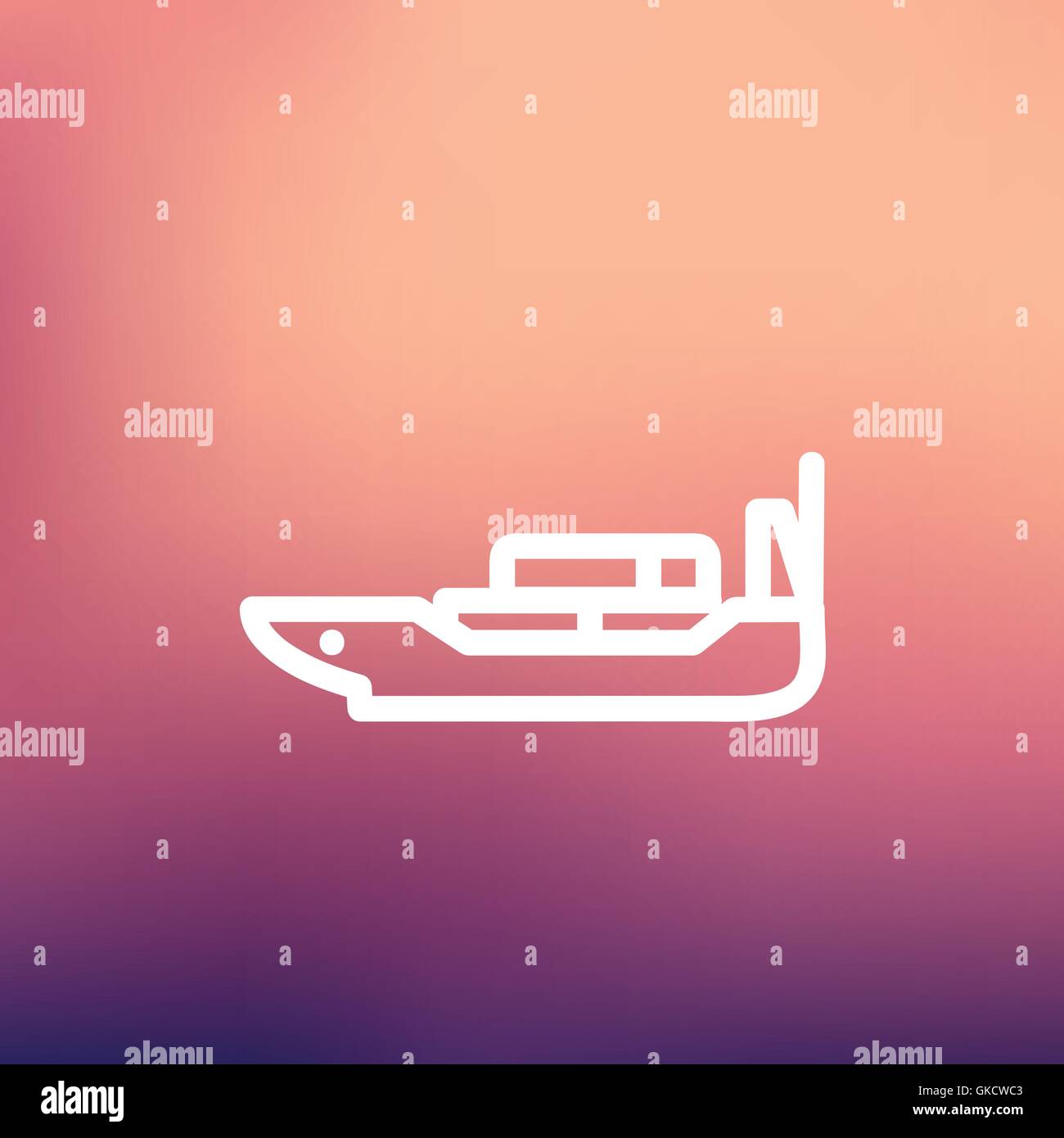 Cargo ship with container thin line icon Stock Vector Image & Art - Alamy