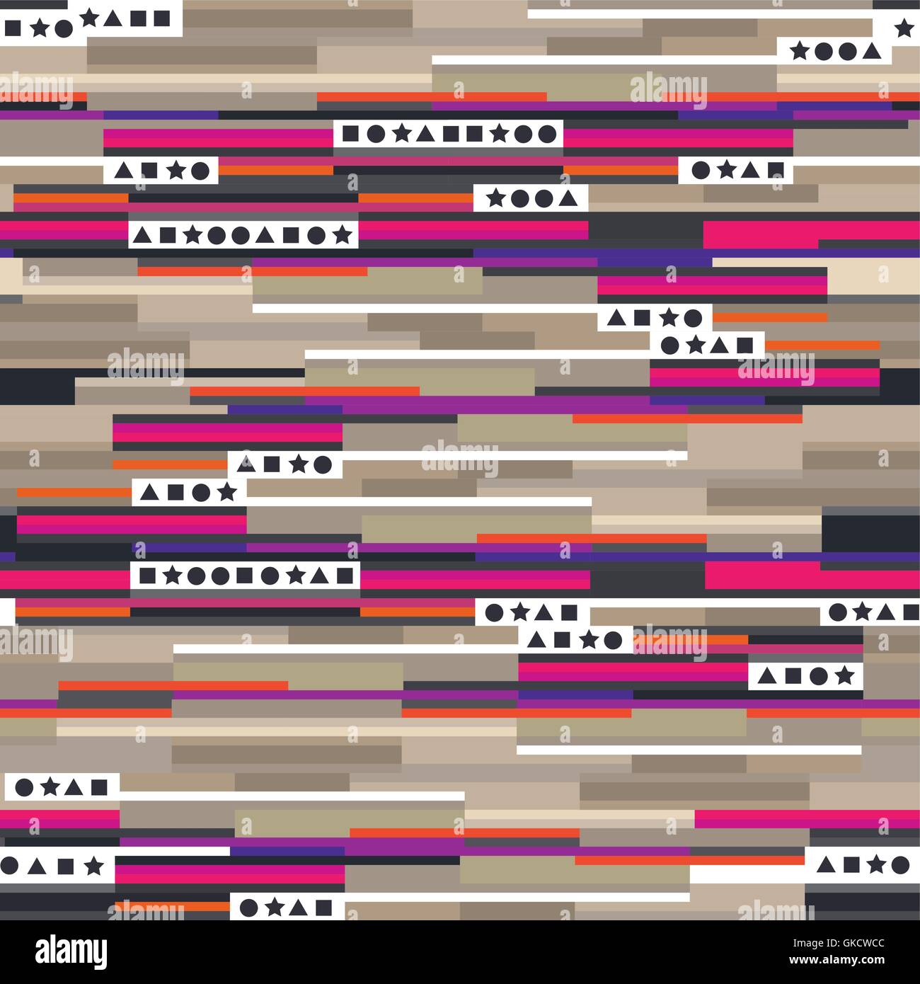 Seamless pattern with geometric shapes and color lines Stock Vector ...