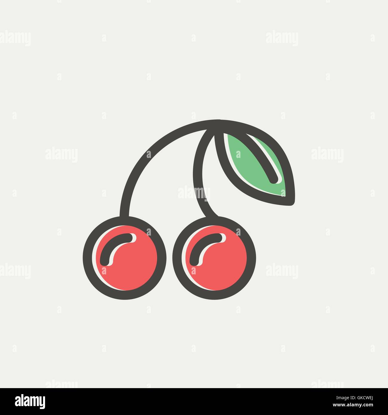 Cherry thin line icon Stock Vector Image & Art - Alamy