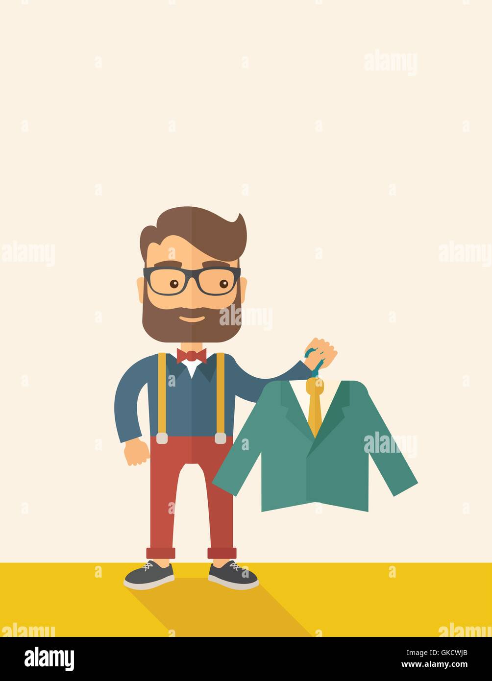 Happy man buy clothes Stock Vector Images - Alamy