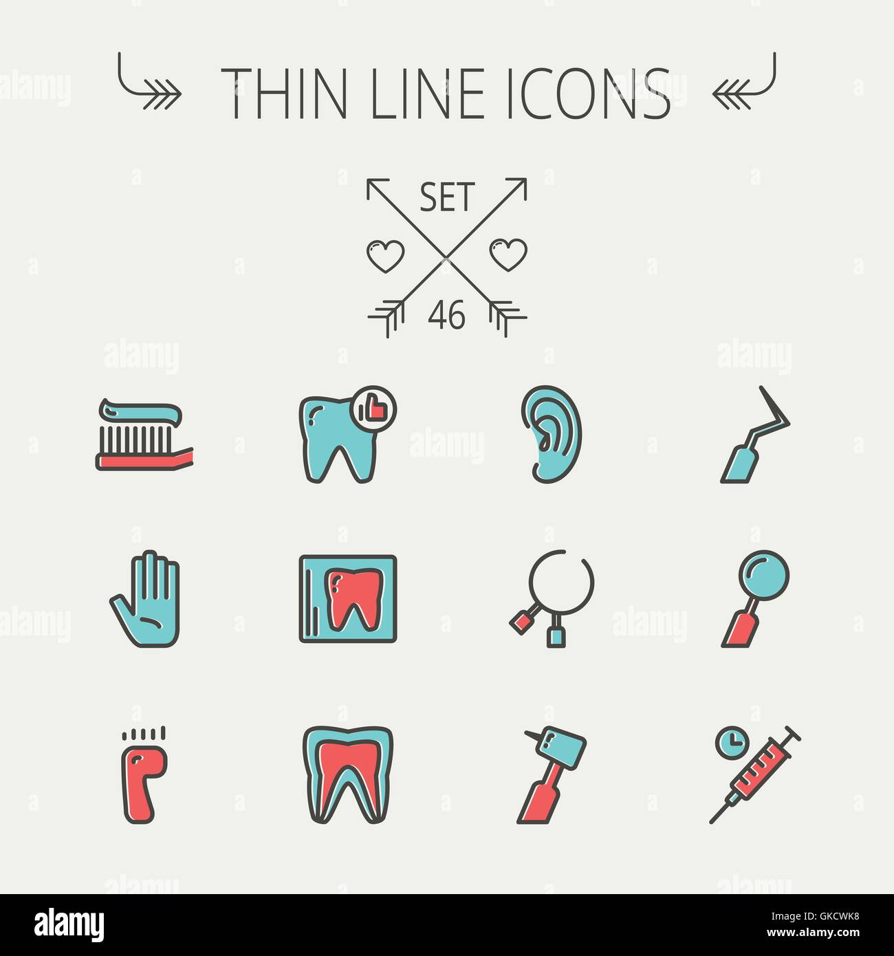 Stomatology line icon set Stock Vector Images - Alamy