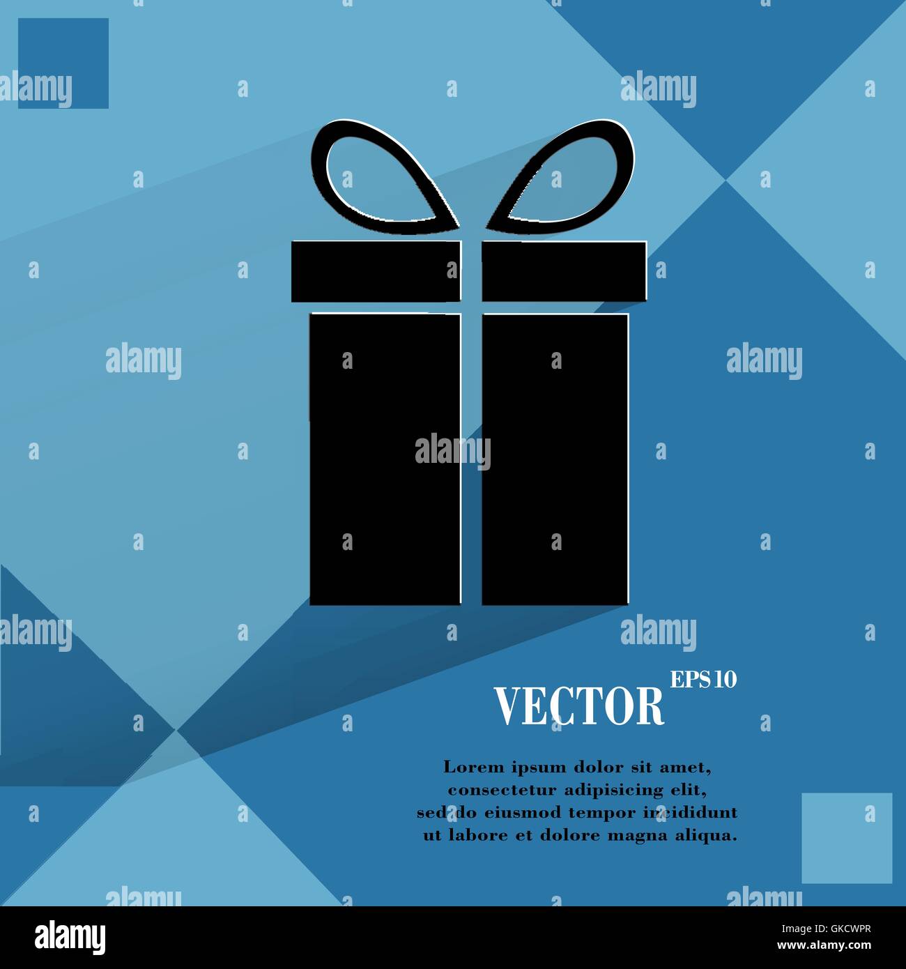 gift web icon on a flat geometric abstract background Stock Vector ...