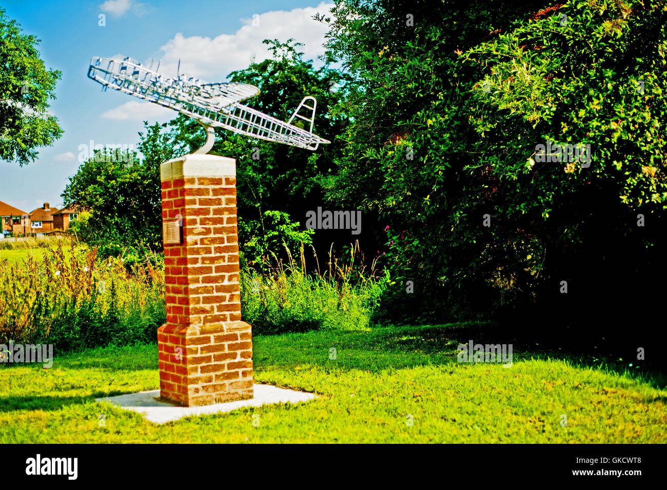 Plane Sculpture and Memorial, Tockwith, Yorkshire Stock Photo - Alamy