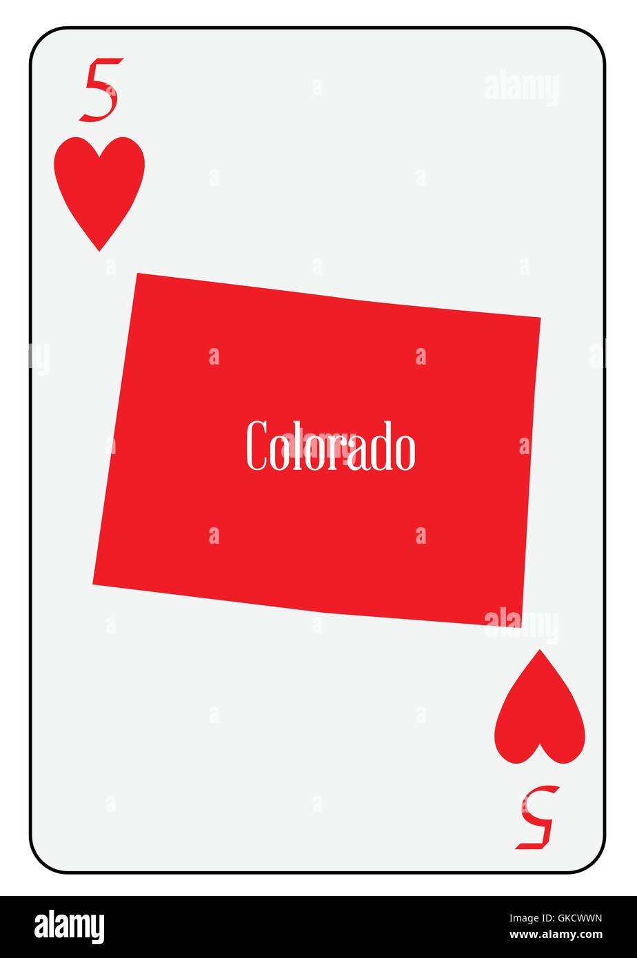 USA Playing Card 5 Hearts Stock Vector Image & Art - Alamy
