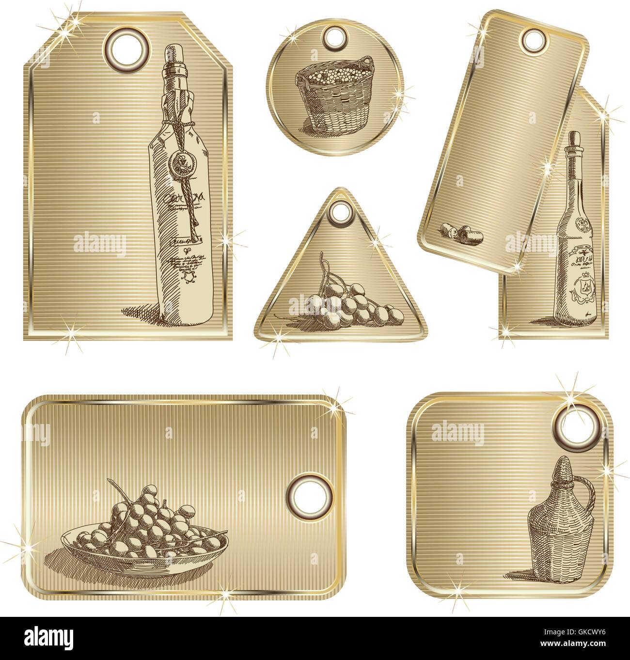 Wine tag Stock Vector Images - Alamy