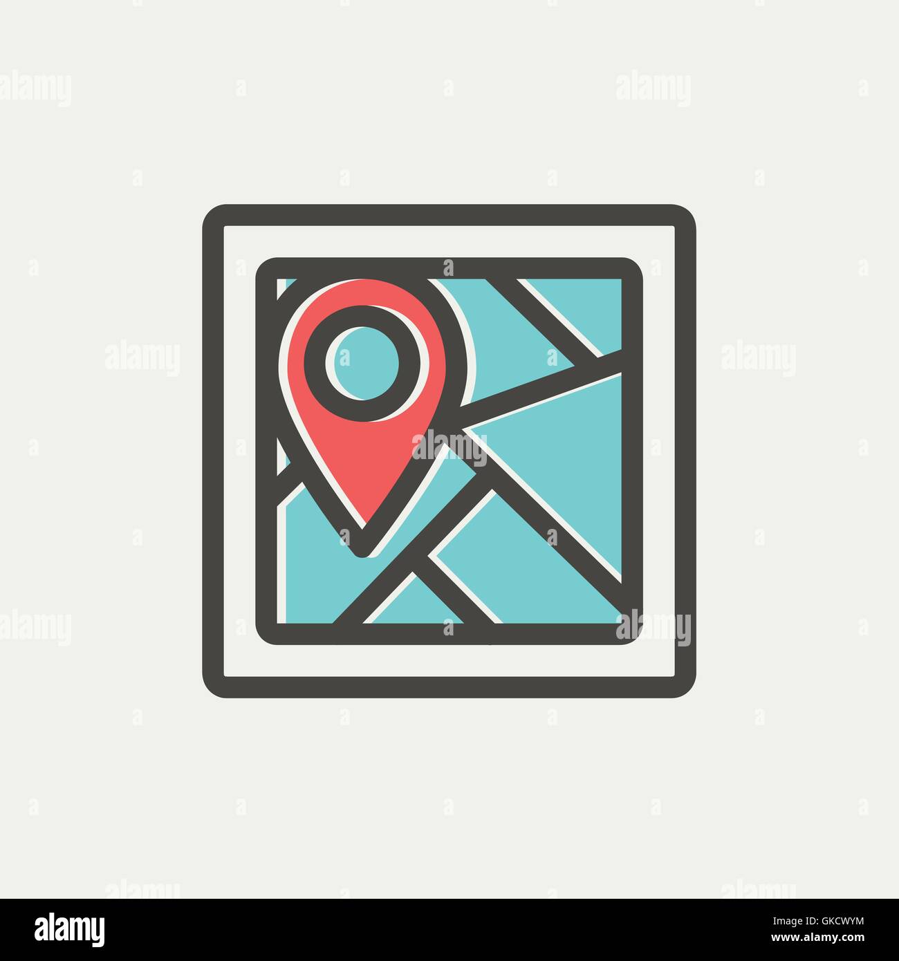 Red line map Stock Vector Images - Alamy