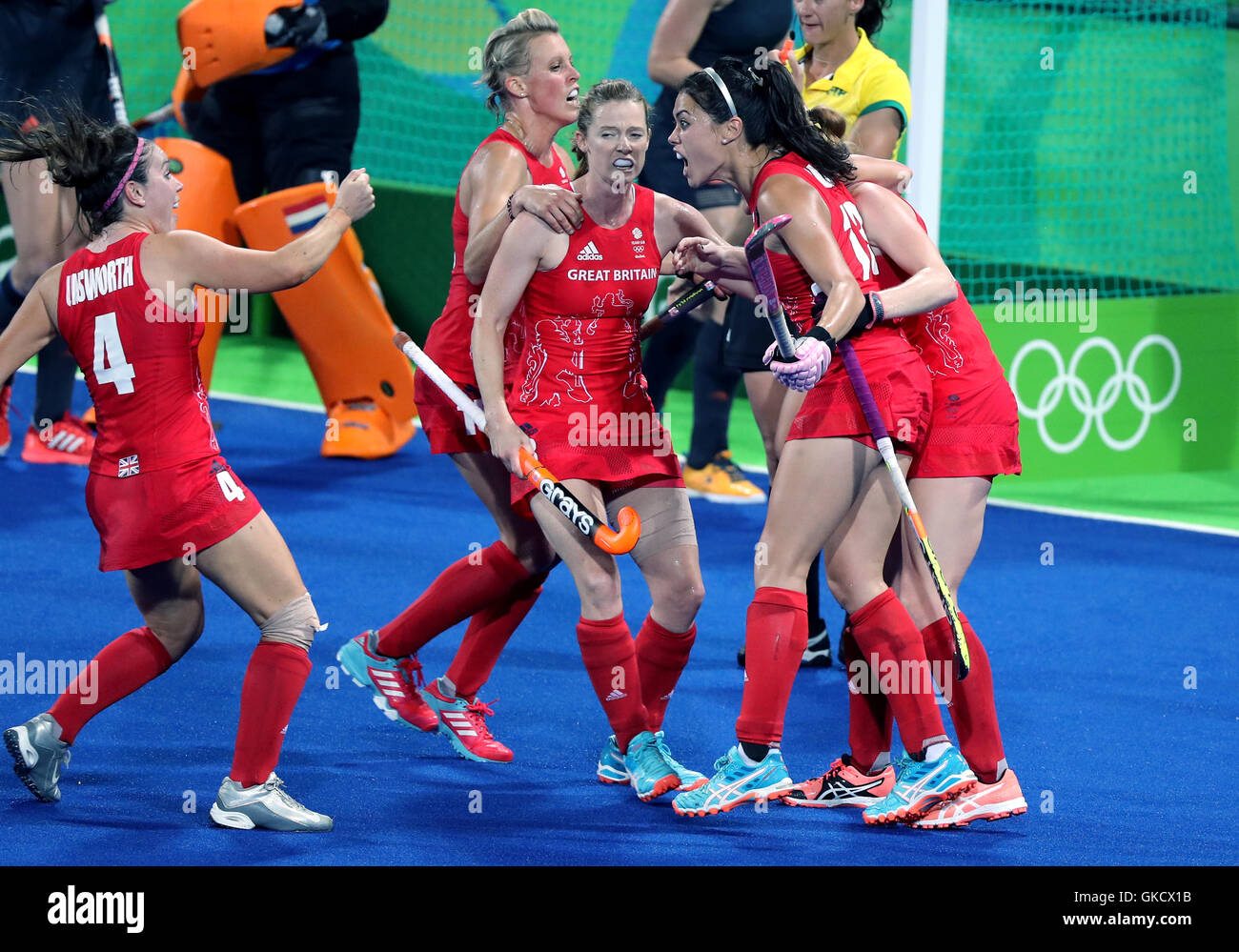 Great Britain's Nicola White (right) celebrates scoring an equalising ...