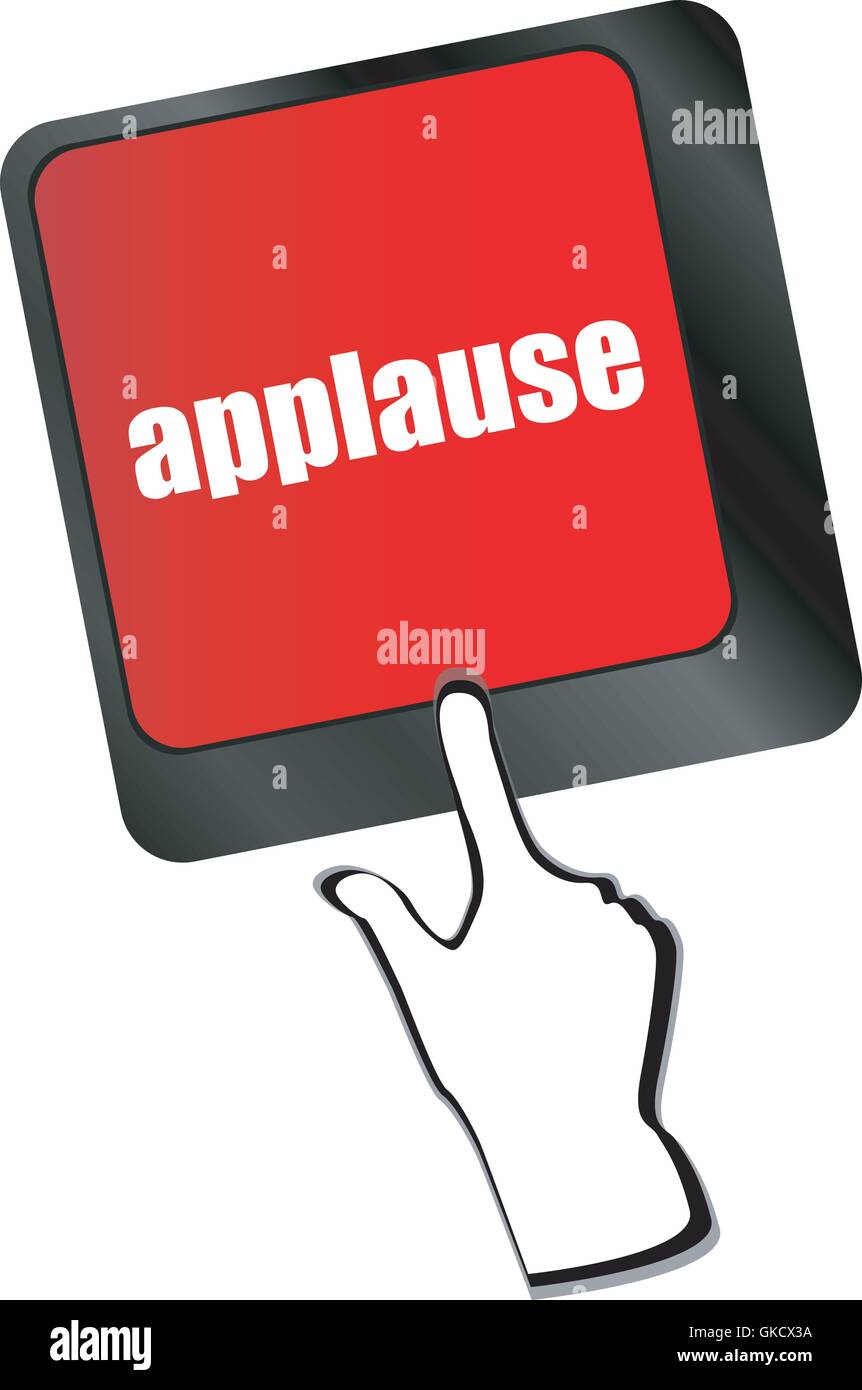 Computer keyboard with applause key - business concept vector Stock ...