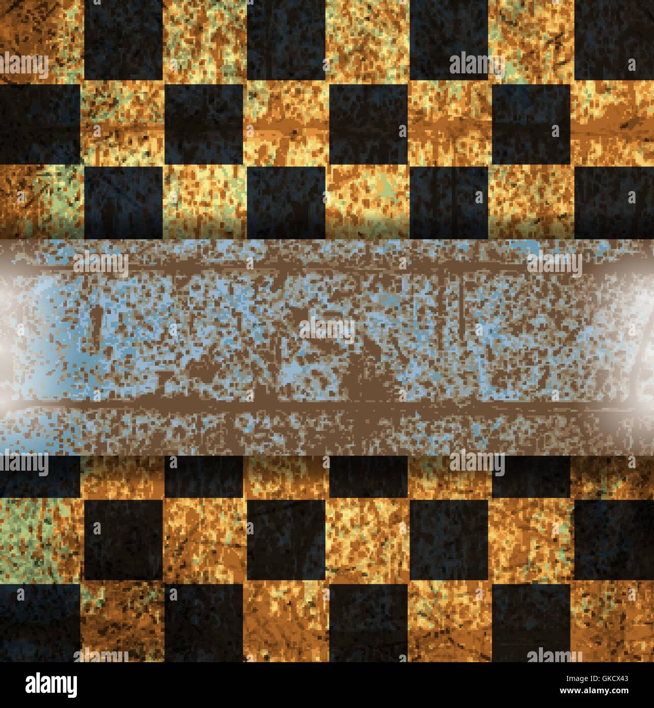 vintage crack old scratched empty chess board. abstract grunge ...