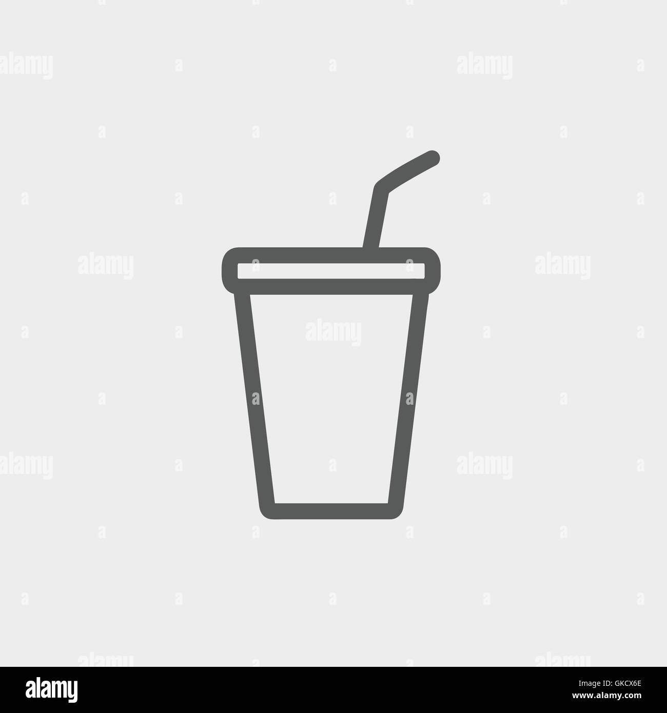 Soda cup straw juice outline hi-res stock photography and images - Alamy
