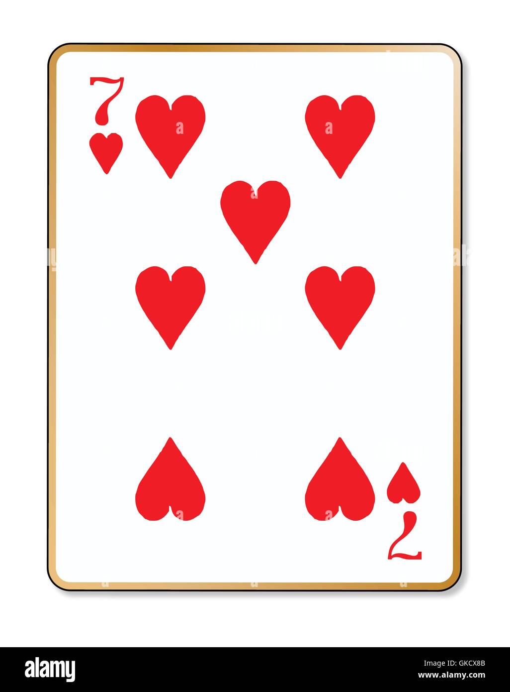 Seven of hearts playing card Stock Vector Images - Alamy