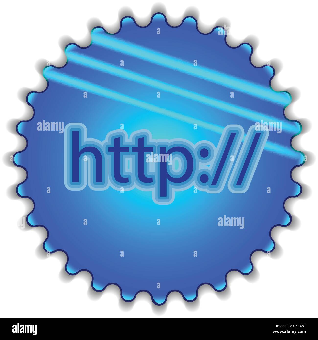 Big blue button labeled "http Stock Vector Image & Art - Alamy