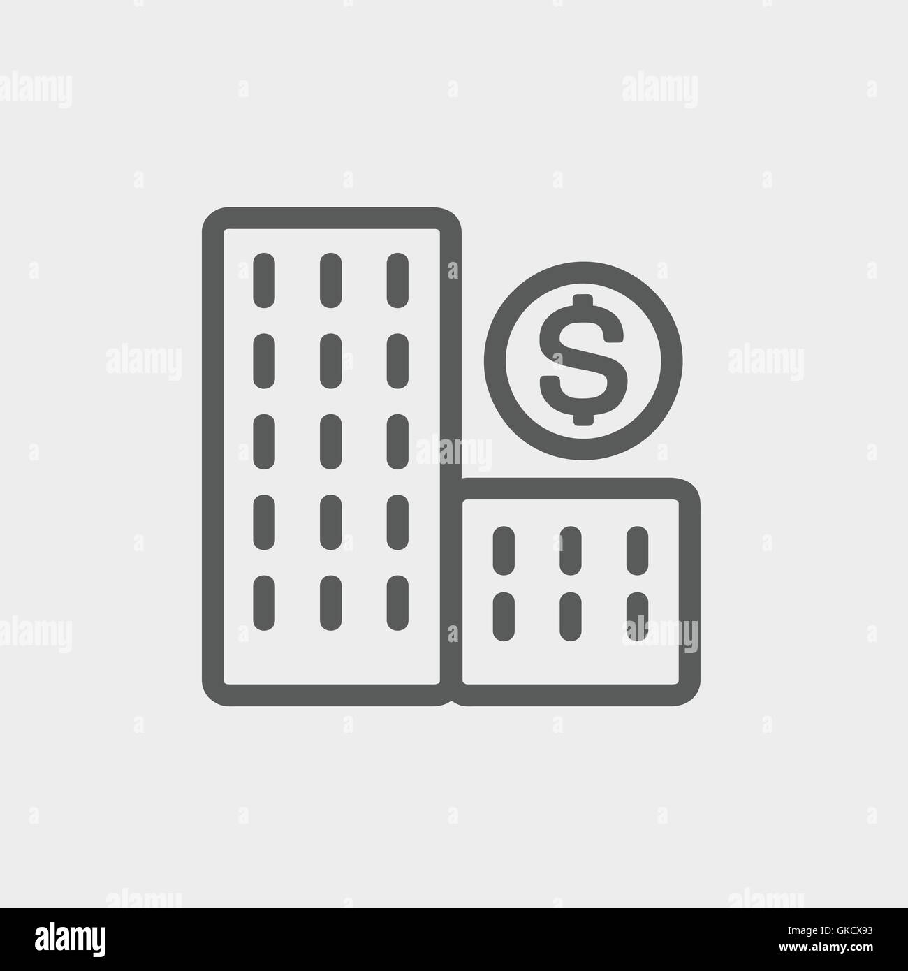 Money building thin line icon Stock Vector Image & Art - Alamy