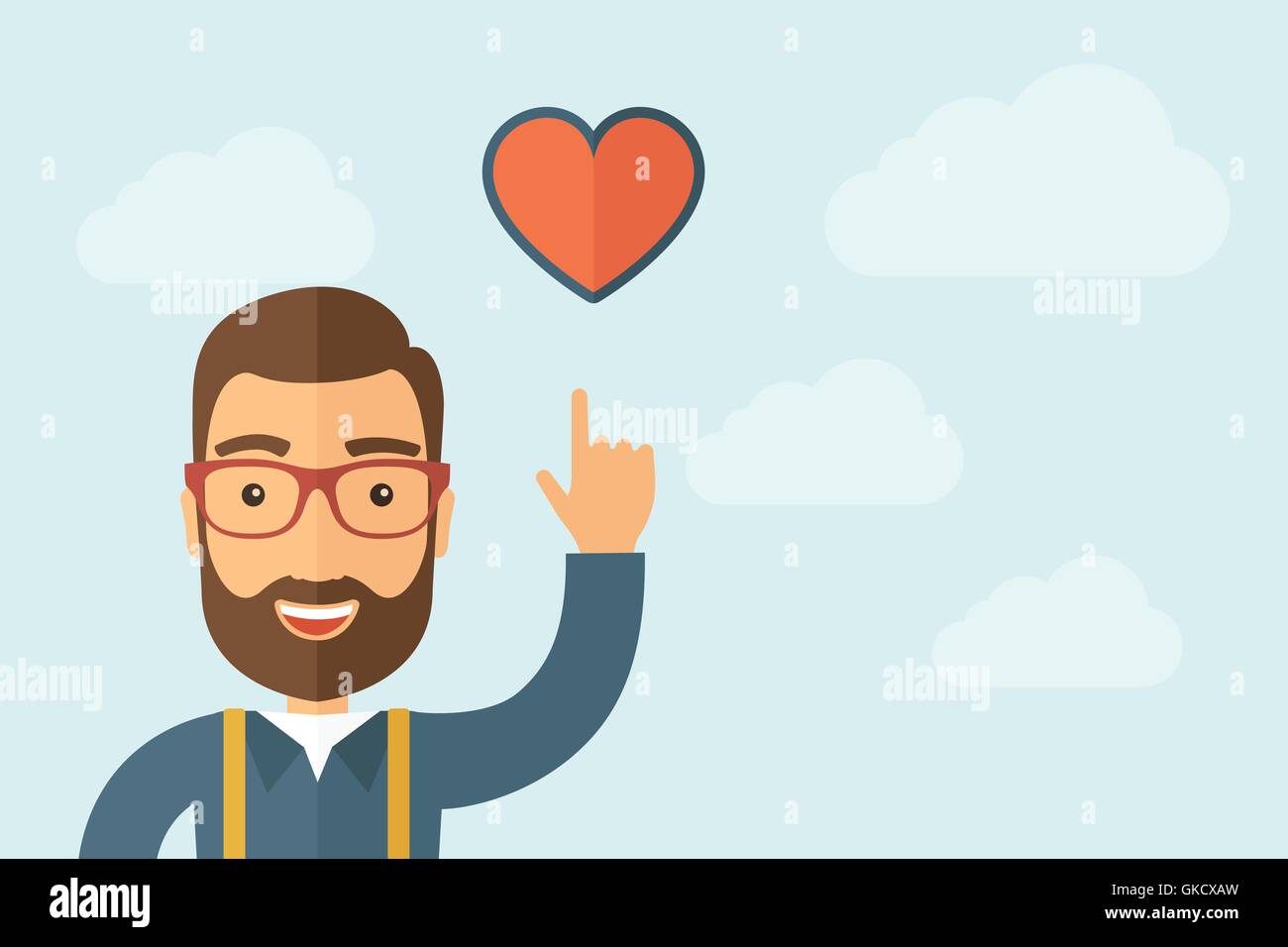 Man pointing the heart icon Stock Vector Image & Art - Alamy