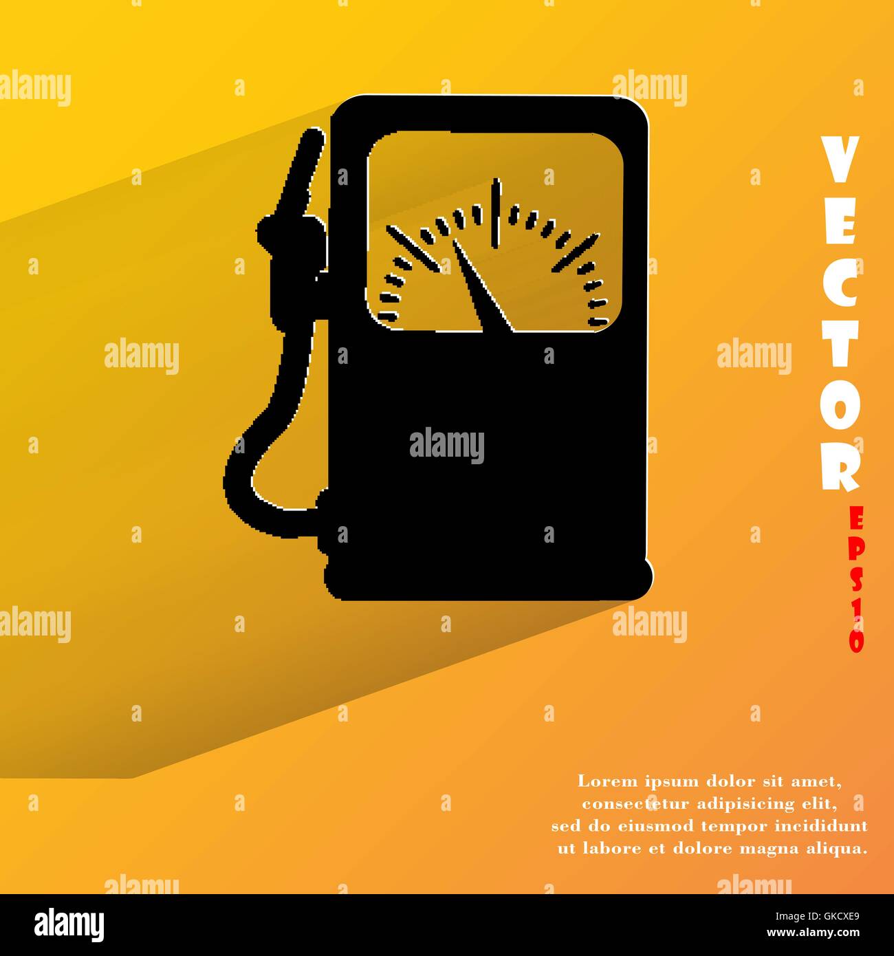 Gas, fuel station. Flat modern web button with long shadow and space ...