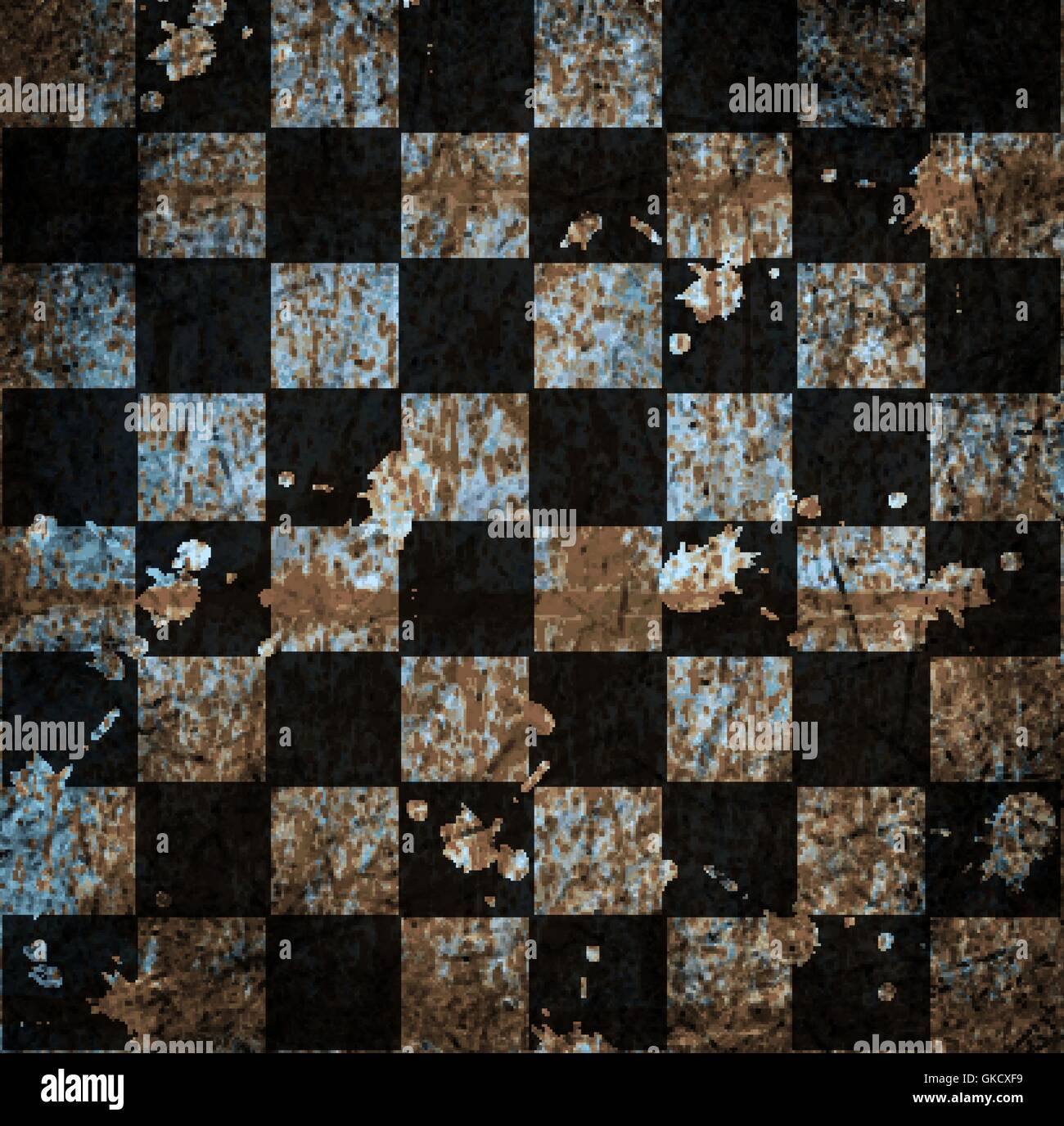 vintage crack old scratched empty chess board. abstract grunge ...