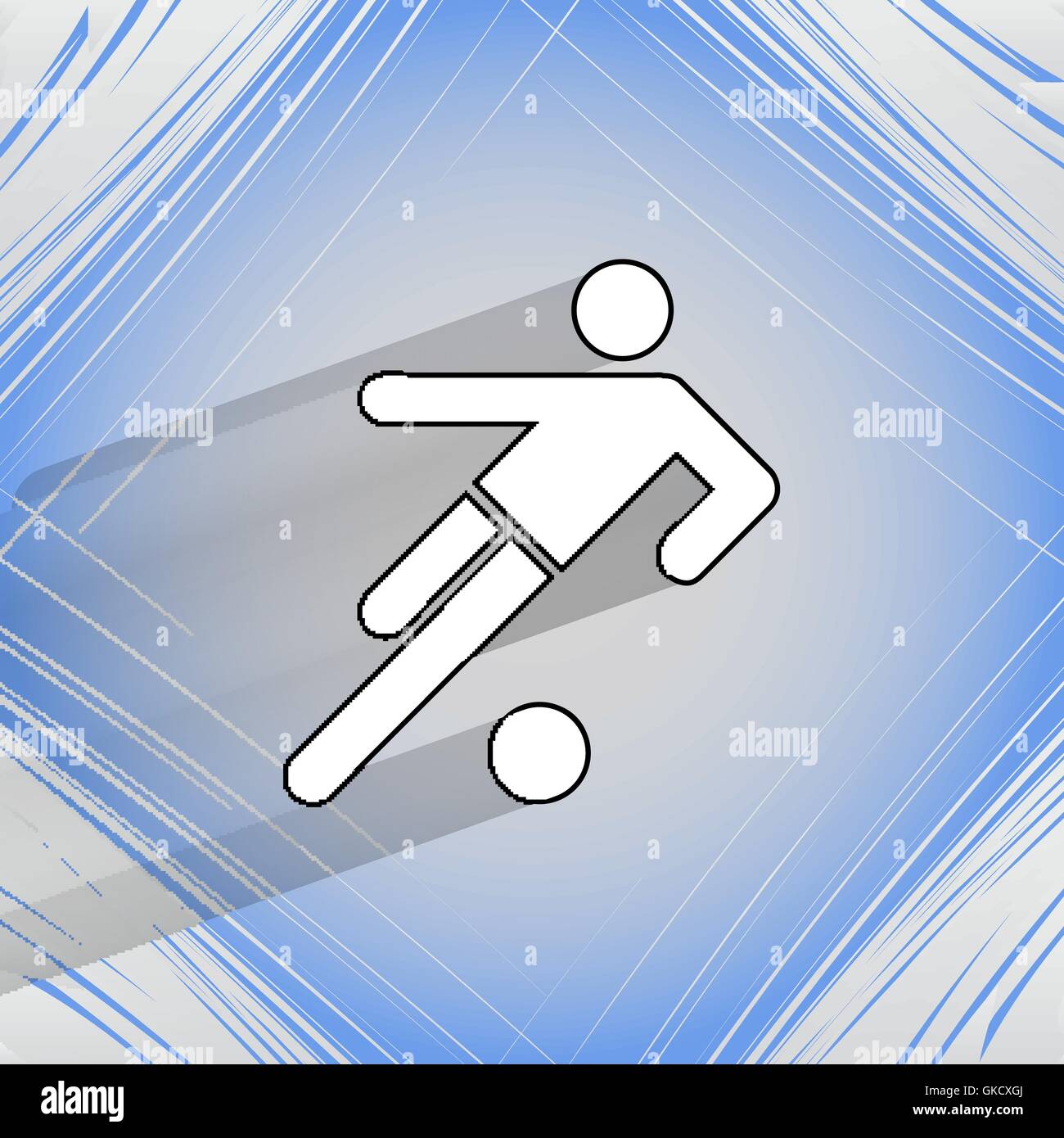 football player. Flat modern web button on a flat geometric abstract ...