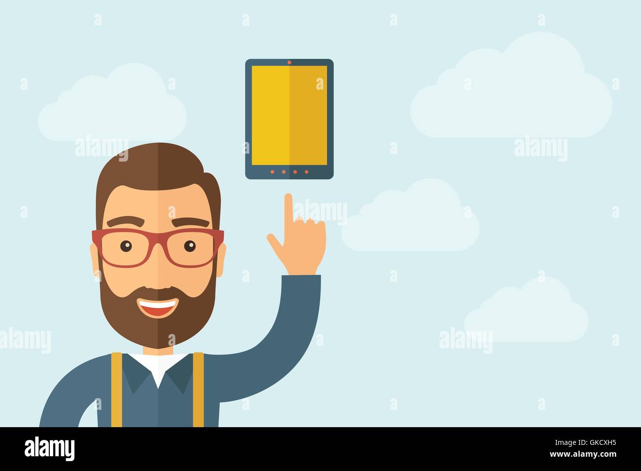 Cloud computing man using Stock Vector Images - Alamy