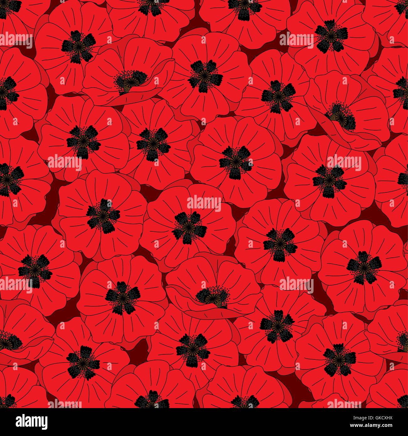 Red poppy detail Stock Vector Images - Alamy