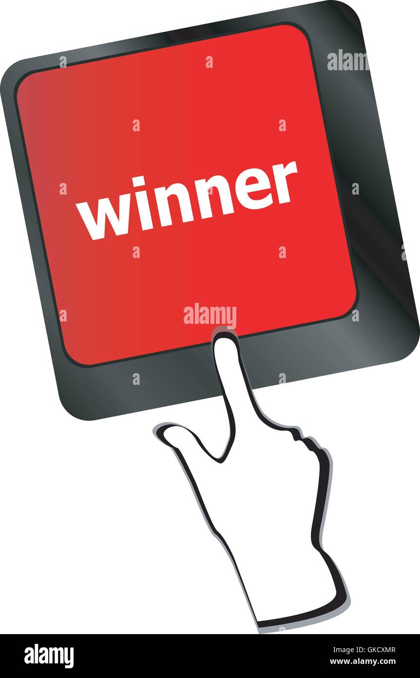 winner button on the keyboard key close-up vector Stock Vector Image ...