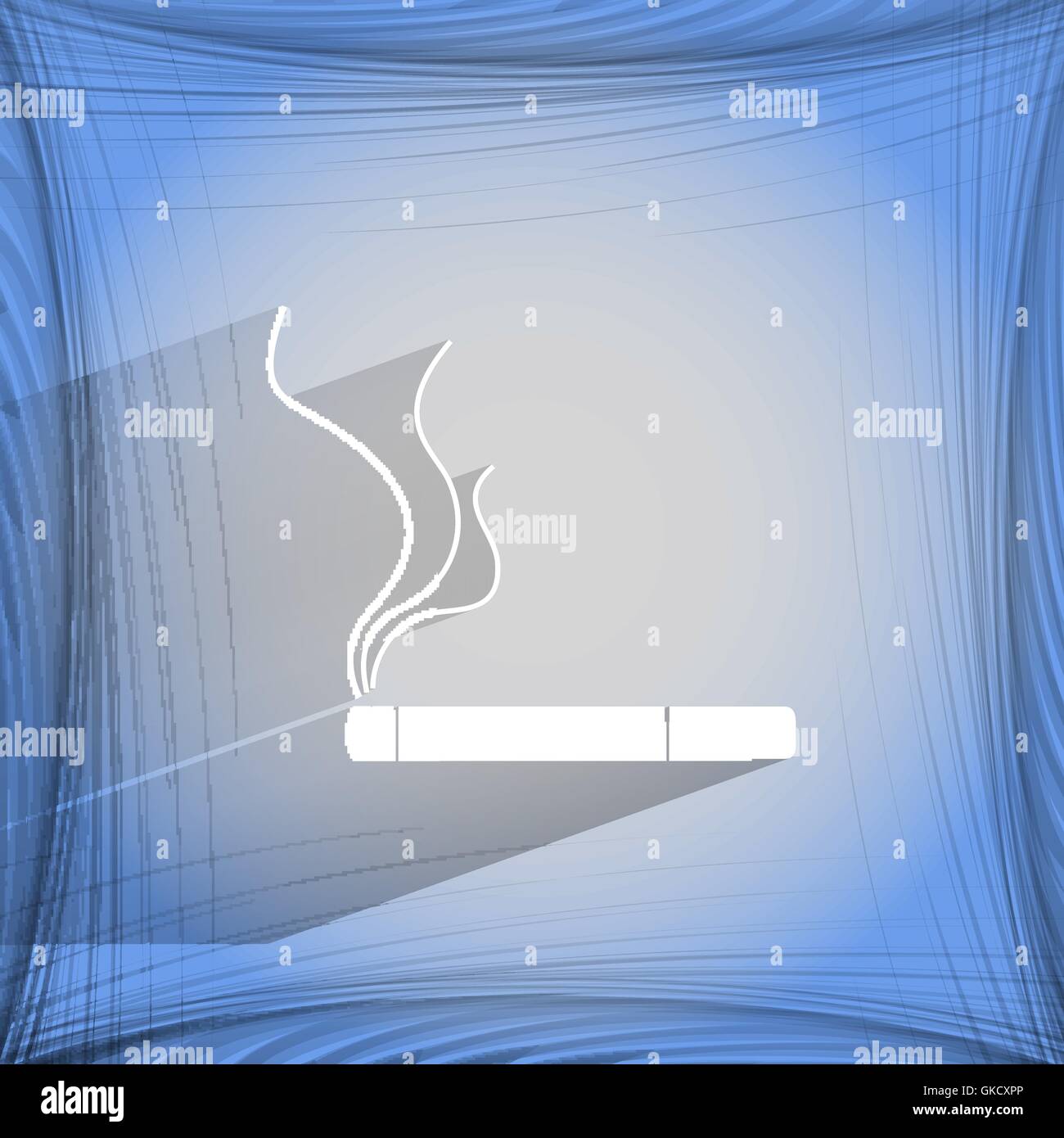 Smoking sign. cigarette. Flat modern web button on a flat geometric ...