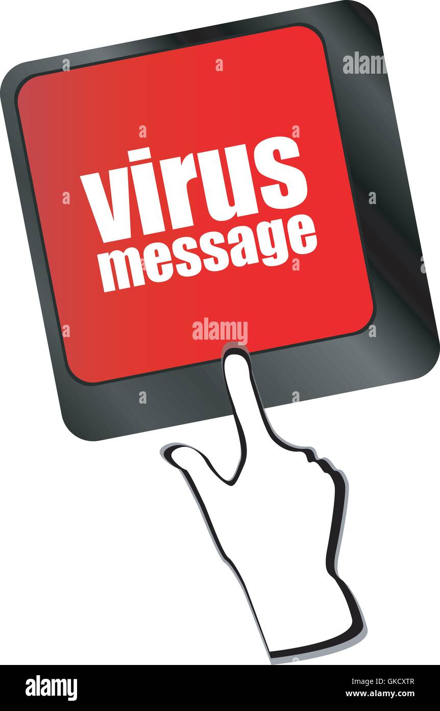 Computer keyboard with virus message key vector Stock Vector Image ...