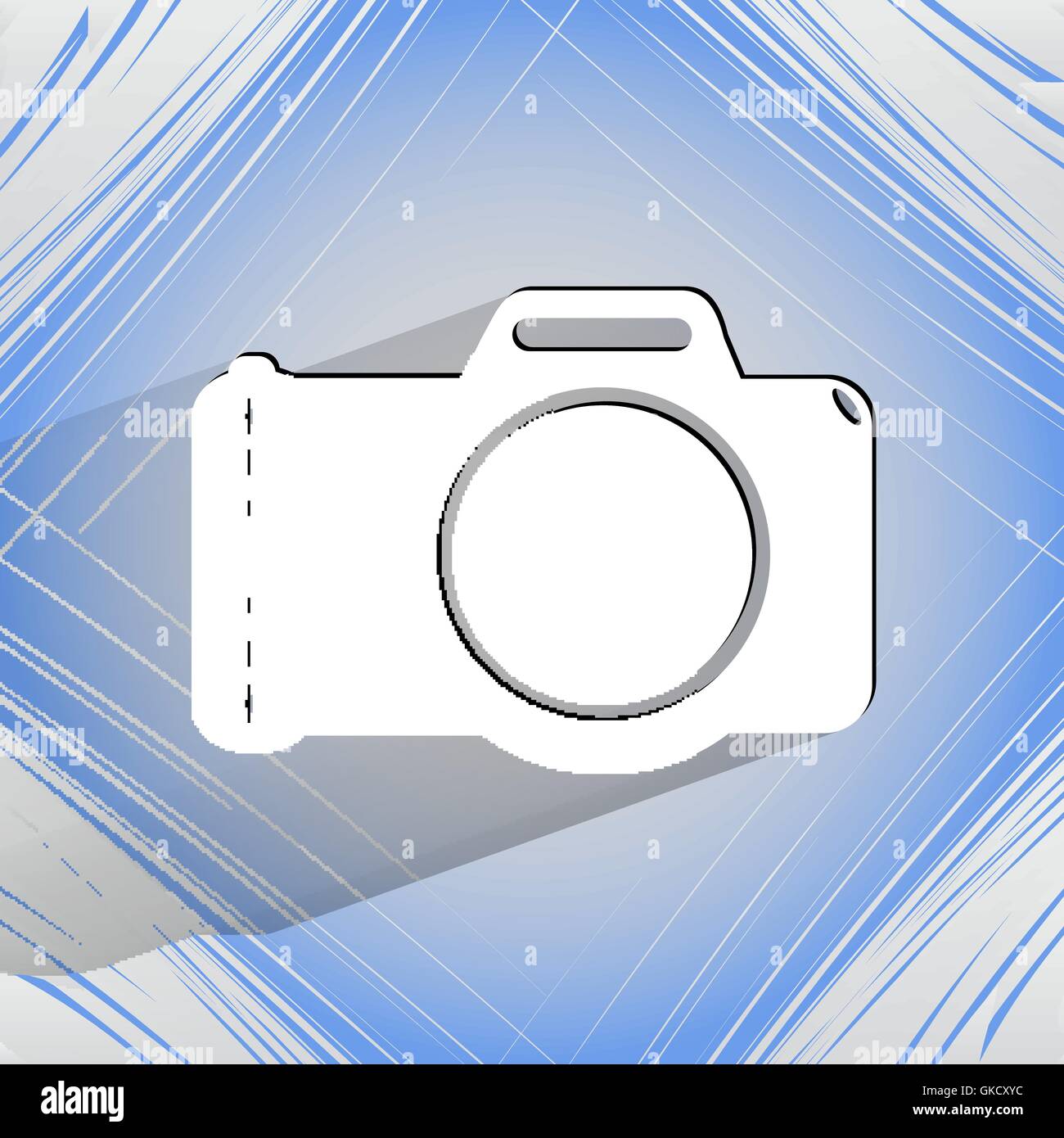 Photo camera. Flat modern web button on a flat geometric abstract ...