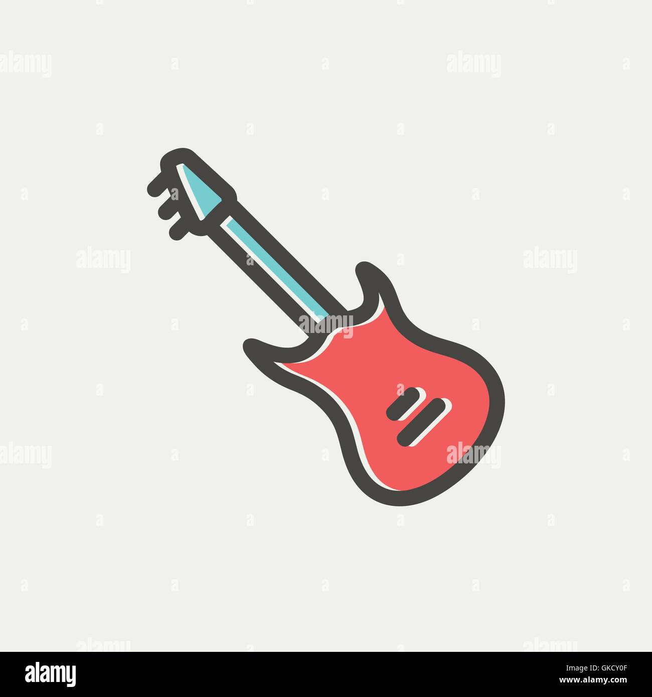 Vintage electric guitar thin line icon Stock Vector Image & Art - Alamy