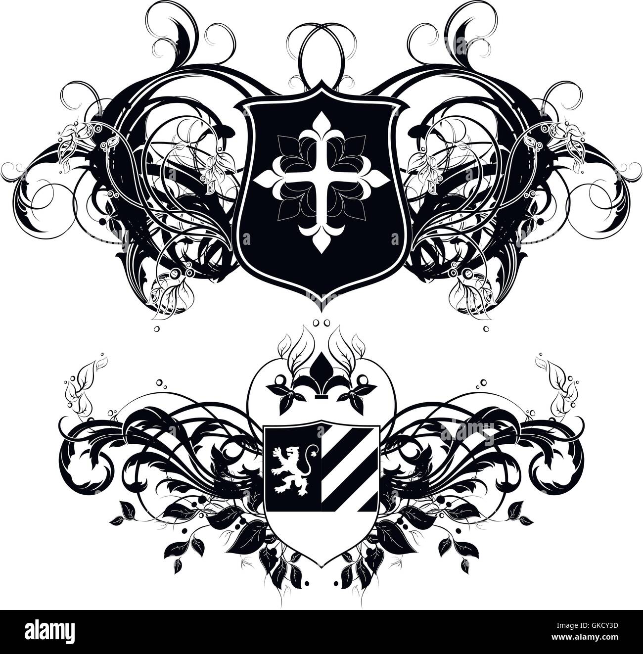 set of ornamental heraldic shields Stock Vector Image & Art - Alamy