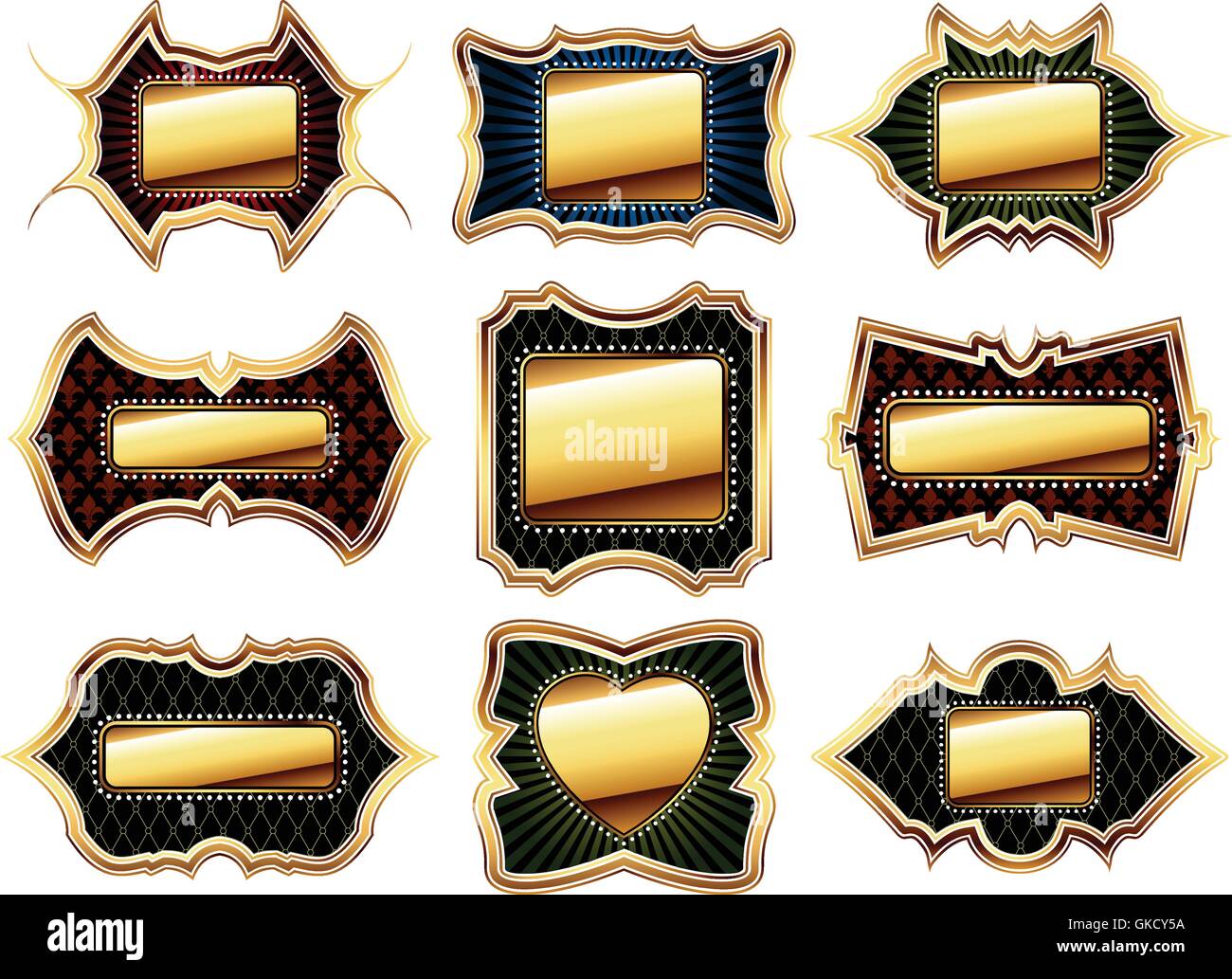 set of golden frames Stock Vector Image & Art - Alamy