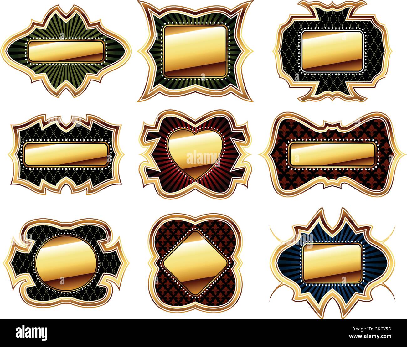 set of golden frames Stock Vector Image & Art - Alamy