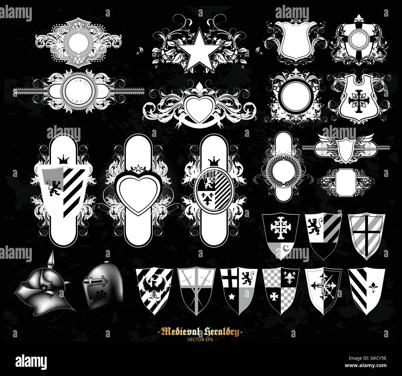 set of medieval heraldry Stock Vector Image & Art - Alamy