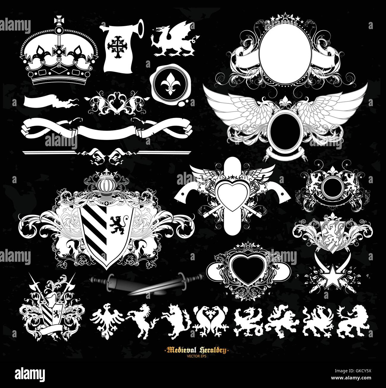 set of medieval heraldry Stock Vector Image & Art - Alamy