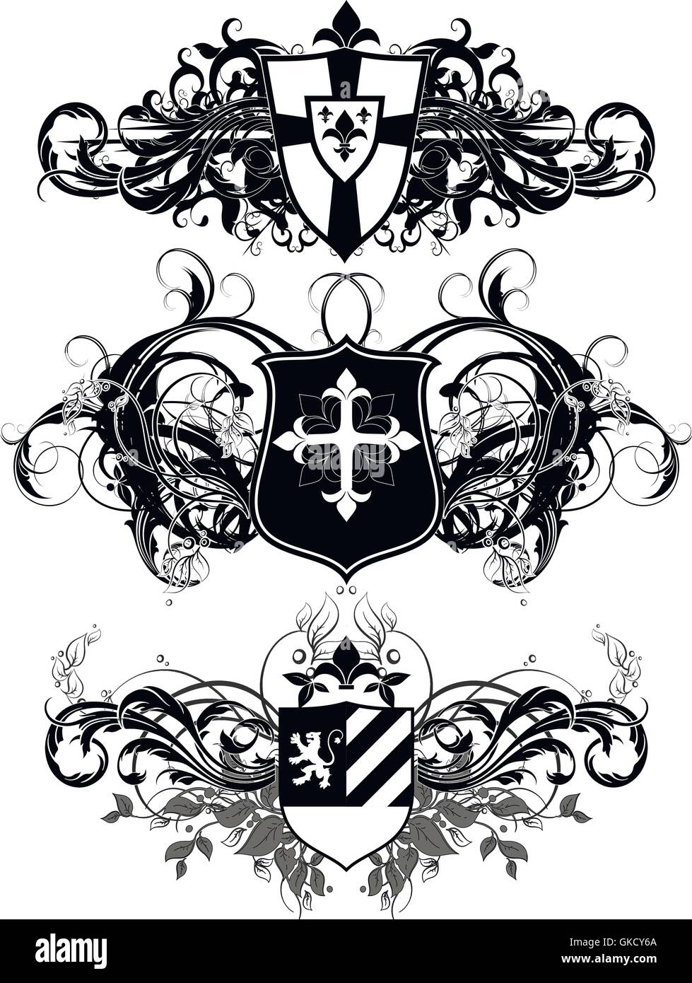 set of ornamental heraldic shields Stock Vector Image & Art - Alamy