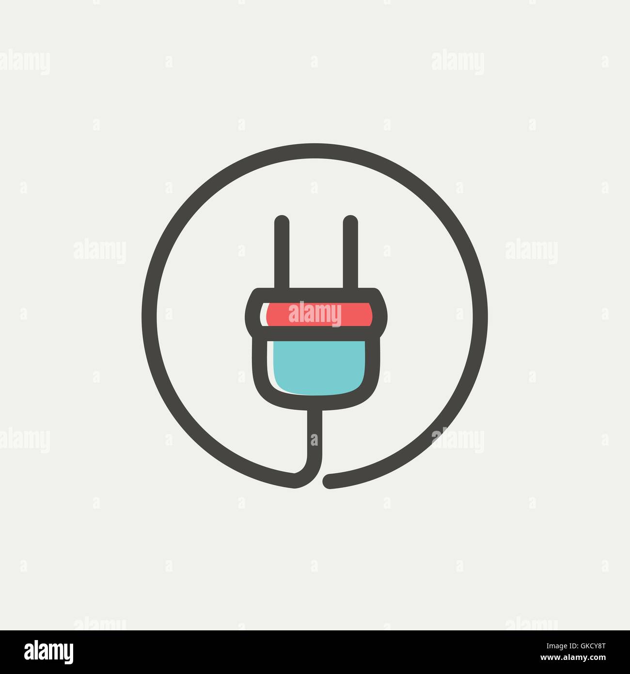 Electrical plug thin line icon Stock Vector Image & Art - Alamy