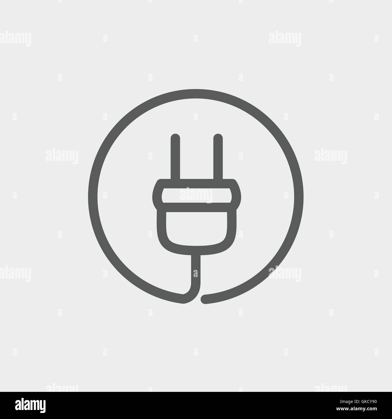 Electrical plug thin line icon Stock Vector Image & Art - Alamy